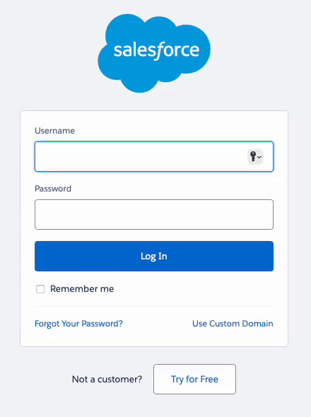 Login to salesforce production, sandbox, test or developer orgs